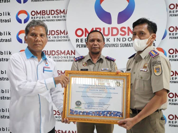 23 Kantah BPN se-Sumut Terima Piagam Penghargaan dari Ombudsman RI