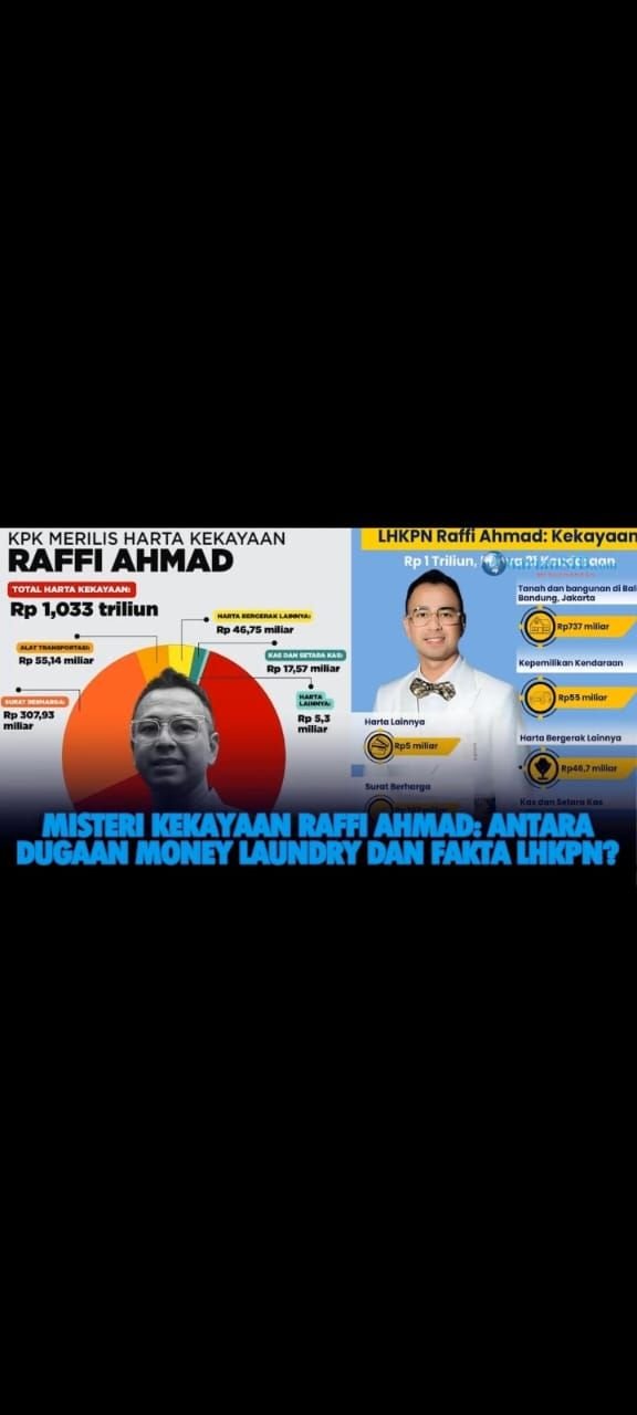 MISTERI KEKAYAAN RAFFI AHMAD: ANTARA DUGAAN MONEY LAUNDRY DAN FAKTA LHKPN?